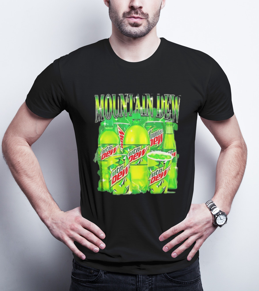 Mountain Dew Green Beverage Collection Bottles And Cans T-Shirt