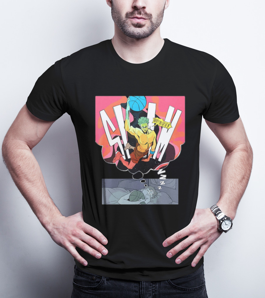 Dreaming Basketball Player Slam Dunk Nobody Can Stop Me Comic T-Shirt