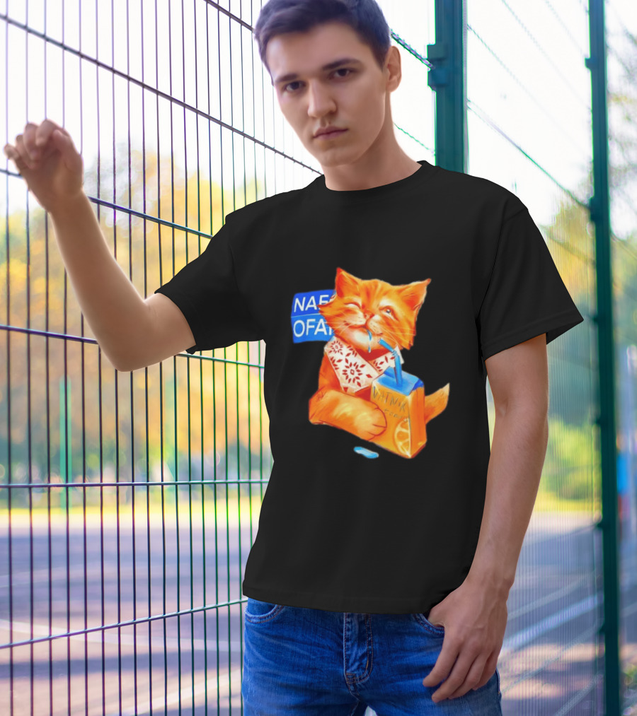 NAFO Fella Orange Cat Drinking VATNIK Tears T-Shirt