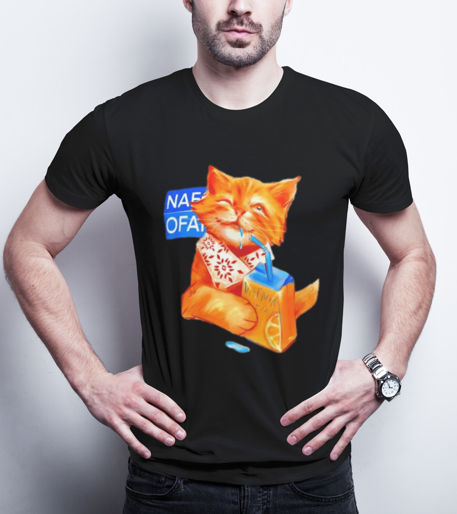 NAFO Fella Orange Cat Drinking VATNIK Tears T-Shirt