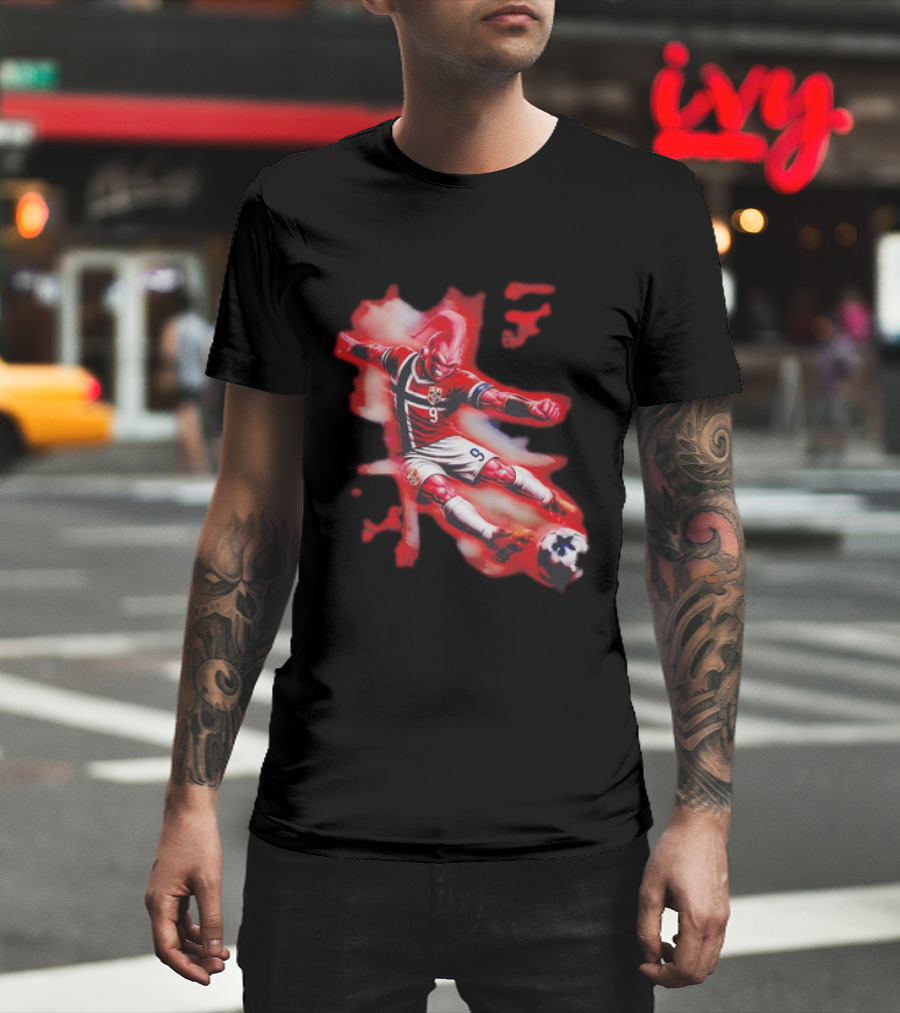 Erling Haaland Majin Buu Norway Football 9 Soccer Fusion T-Shirt
