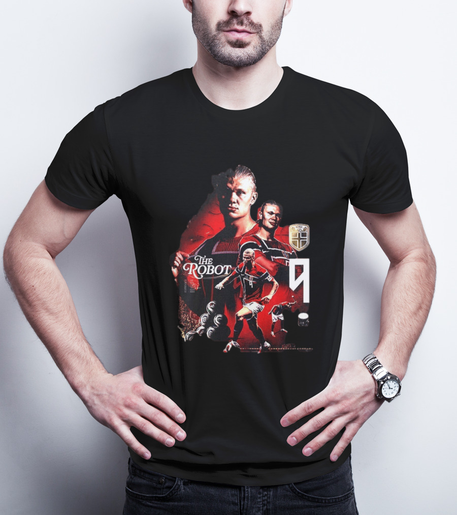 Erling Haaland Norway The Robot 9 Football Legend Norway Crest T-Shirt