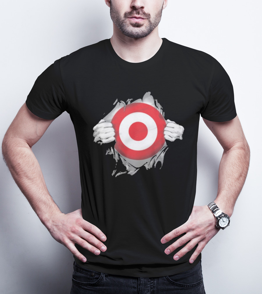 Target Ripped Chest Superhero Torn Look Employee Impact T-Shirt