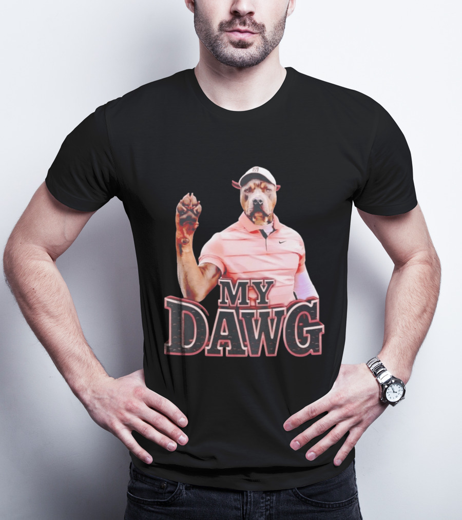 Tiger Woods Golfing Pitbull My Dawg T-Shirt