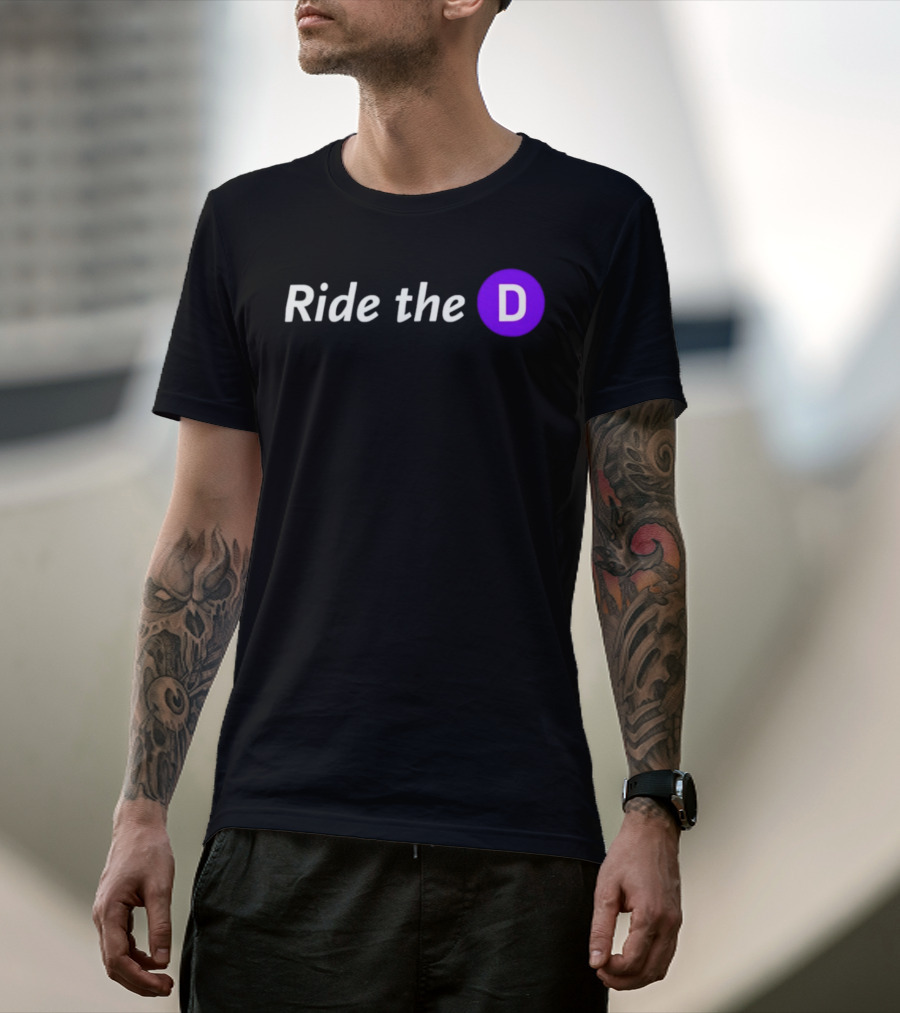 Ride The D Text With Purple Circle Letter D T-Shirt