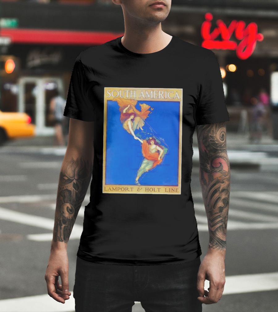 South America Lamport And Holt Line Travel With Women Map T-Shirt
