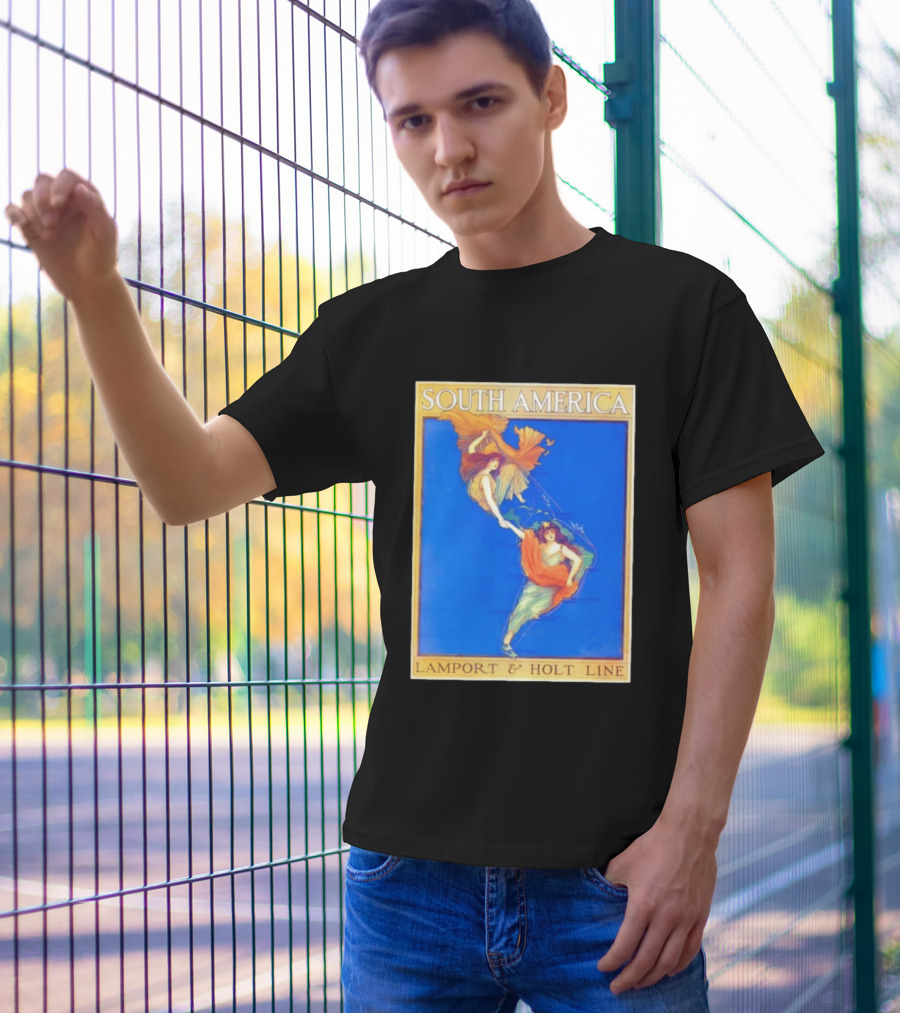 South America Lamport And Holt Line Travel With Women Map T-Shirt