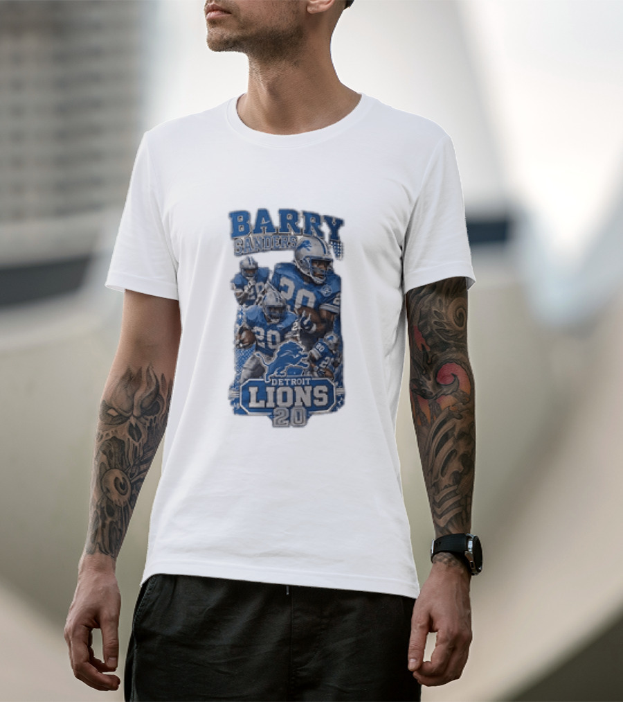 Barry Sanders Detroit Lions 20 NFL Football Legend T-Shirt