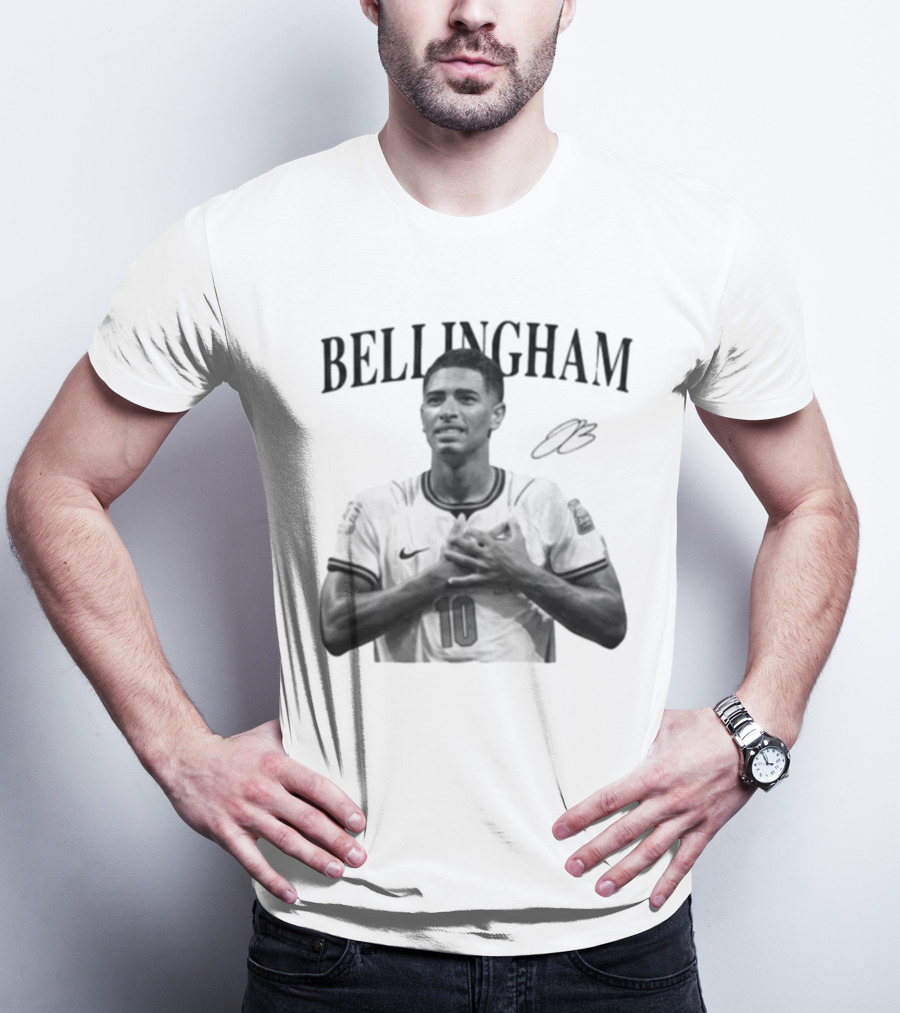 Bellingham England Number 10 Footballer Iconic Three Lions T-Shirt