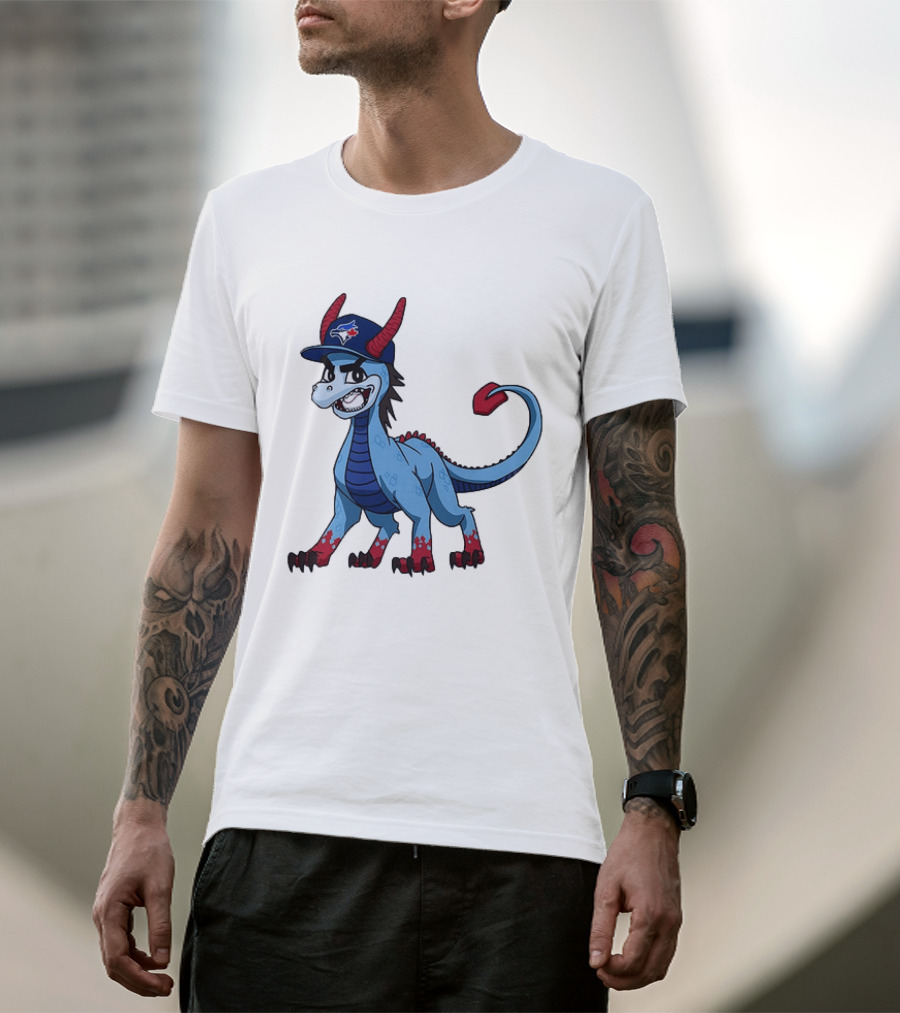Toronto Blue Jays MLB Baseball Blue Dragon Hat T-Shirt
