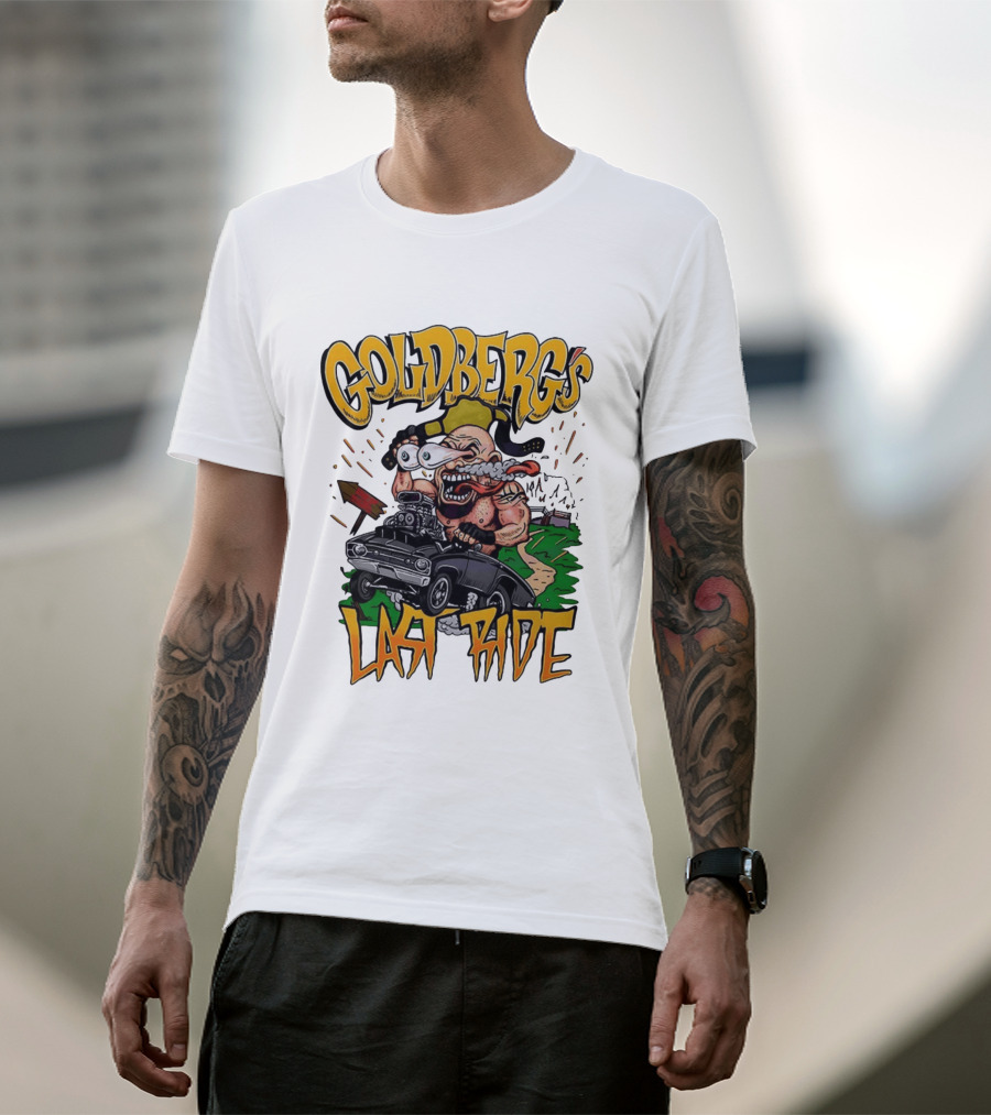 Goldberg's Last Ride Wrestling Cartoon Car WCW WWE T-Shirt