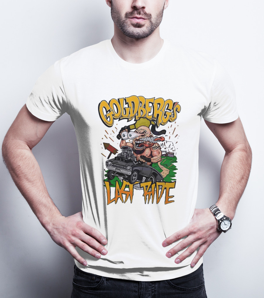 Goldberg's Last Ride Wrestling Cartoon Car WCW WWE T-Shirt