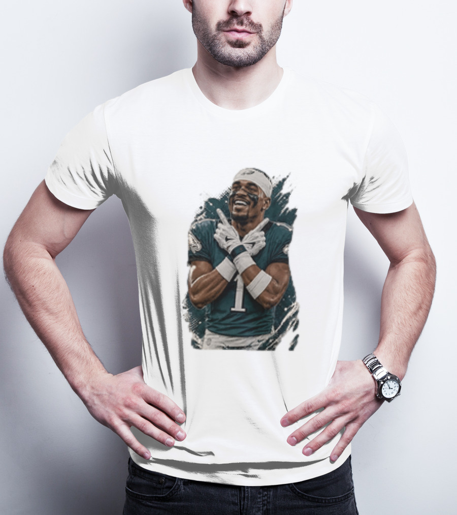 Philadelphia Eagles Jalen Hurts Celebratory Pose Football Team Gear T-Shirt