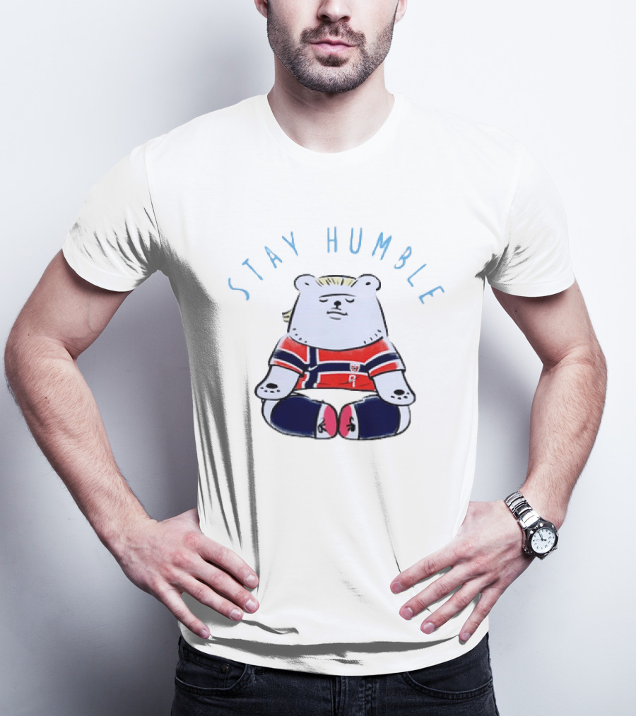 Stay Humble Meditating Bear Norway Erling Haaland Football Team T-Shirt