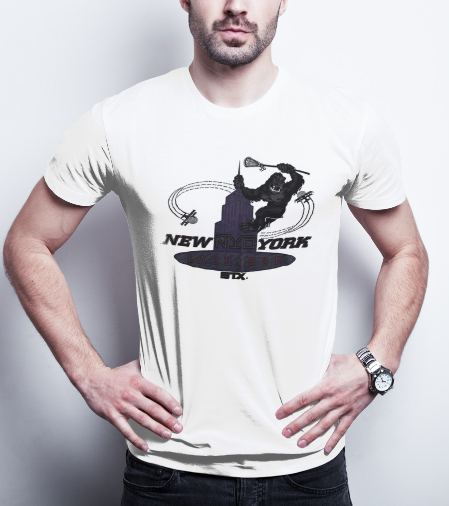 King Kong Empire State Building New York Lacrosse T-Shirt