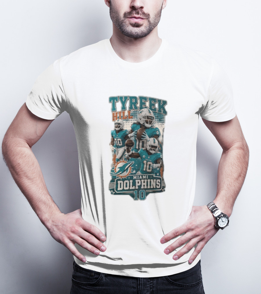 Tyreek Hill Miami Dolphins 10 Football T-Shirt