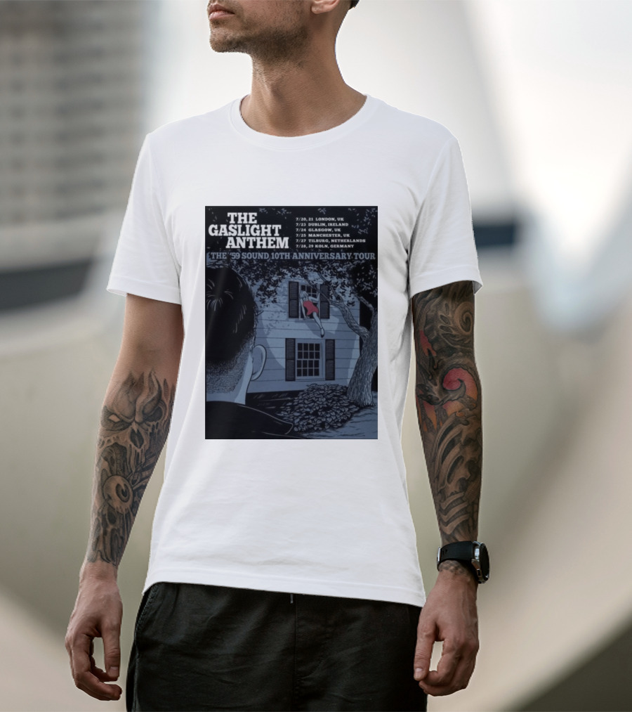 The Gaslight Anthem The '59 Sound 10th Anniversary Tour London Dublin Glasgow Manchester Tilburg Koln T-Shirt