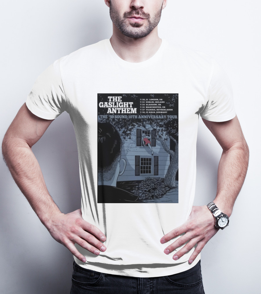 The Gaslight Anthem The '59 Sound 10th Anniversary Tour London Dublin Glasgow Manchester Tilburg Koln T-Shirt