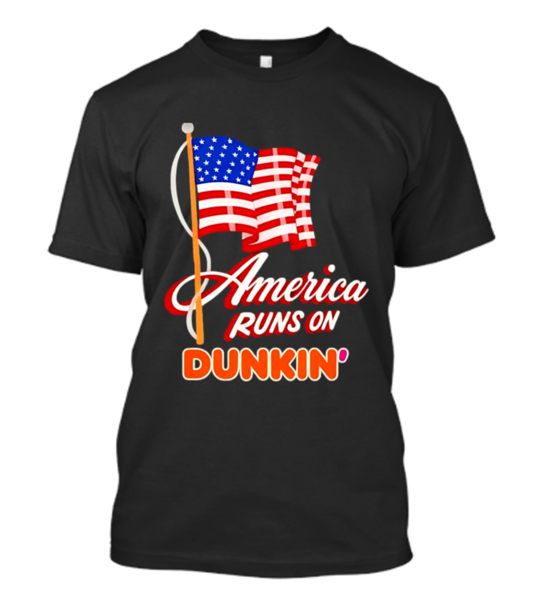 Patriotic America Runs On Dunkin' American Flag Pride T-Shirt