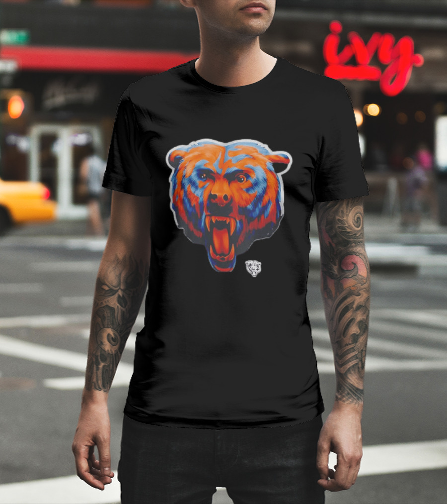 Chicago Bears Fierce Roaring Bear Face T-Shirt