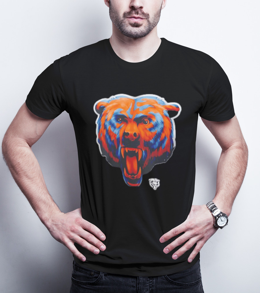 Chicago Bears Fierce Roaring Bear Face T-Shirt