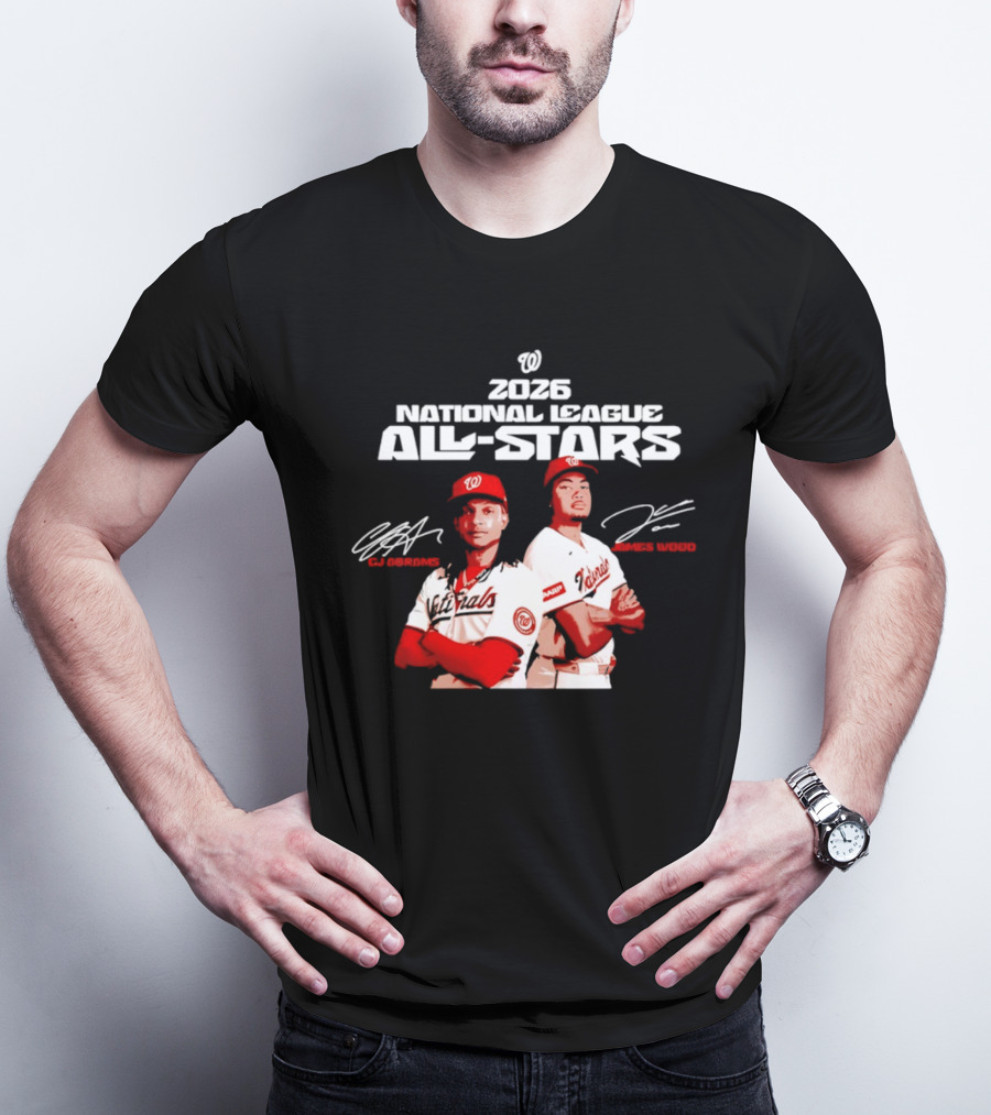 2026 Washington Nationals CJ Abrams James Wood National League All Stars T-Shirt