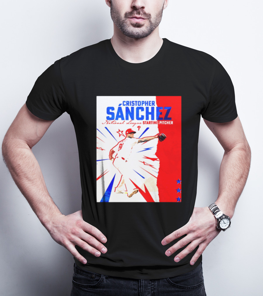 Cristopher Sánchez Philadelphia Phillies National League Starting Pitcher Red White Blue Stars T-Shirt