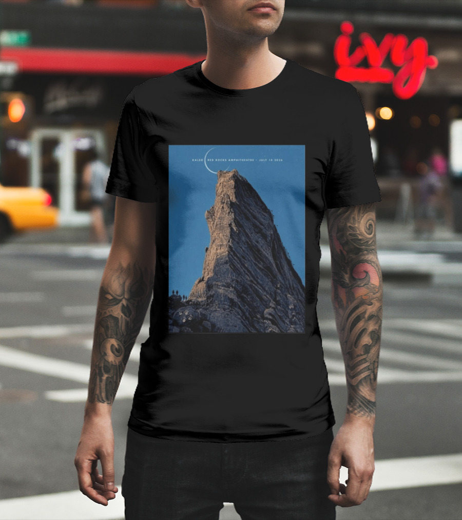 Kaleo Red Rocks Amphitheatre July 14 2026 Show Rocky Landscape Moonlit Scene T-Shirt