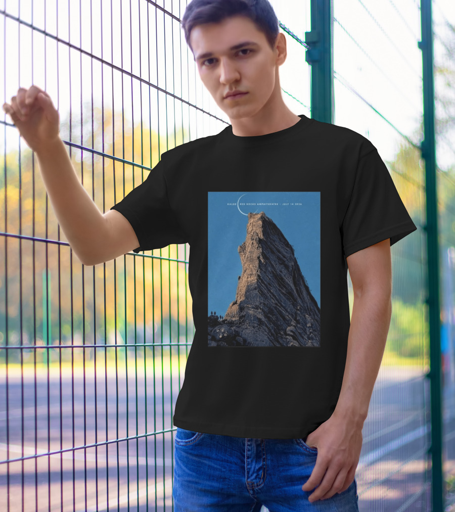 Kaleo Red Rocks Amphitheatre July 14 2026 Show Rocky Landscape Moonlit Scene T-Shirt