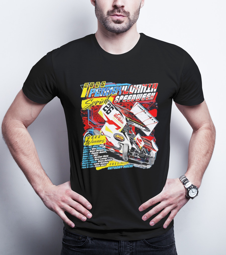 2026 Pennsylvania Speedweek Sprint Race Winners June Kyle Larson Racing Red Robin T-Shirt