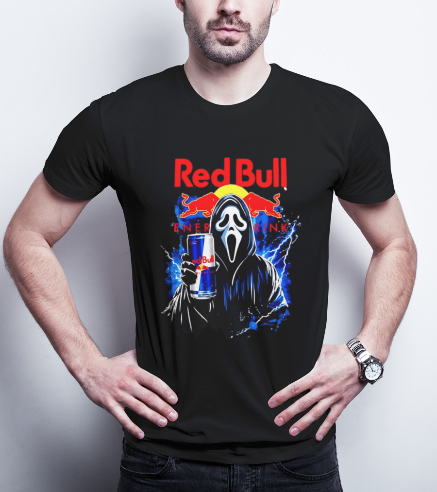 Red Bull Energy Drink Ghostface Scream Bootleg T-Shirt