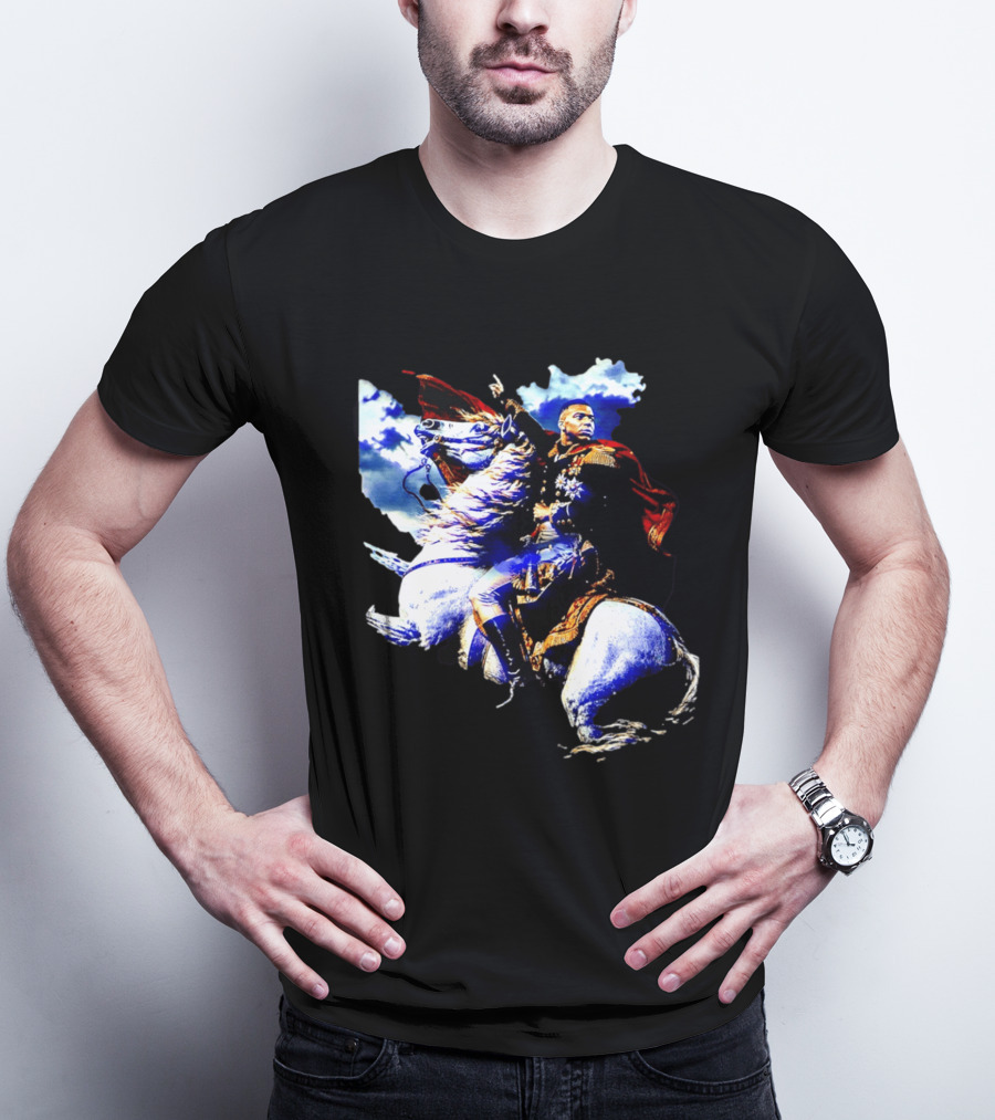 Kylian Mbappe Napoleon Bonaparte Crossing Alps Painting Horse Rider T-Shirt