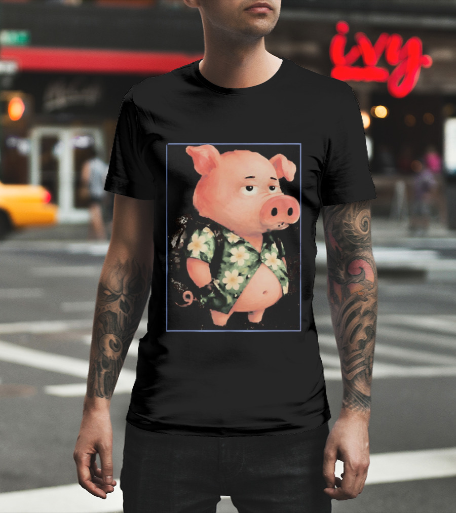 Nice Enjoy The Little Things Hawaiian Pig Floral T-Shirt