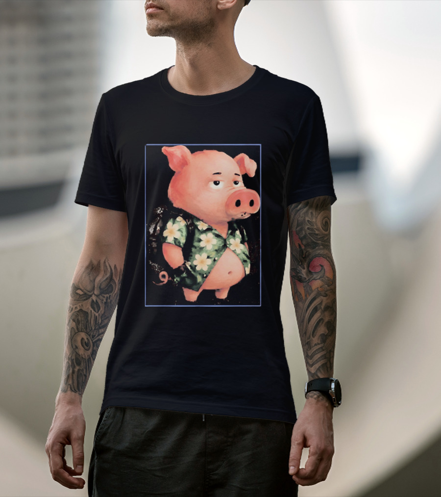 Nice Enjoy The Little Things Hawaiian Pig Floral T-Shirt