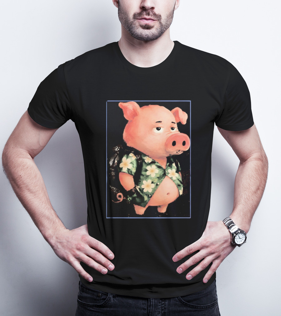 Nice Enjoy The Little Things Hawaiian Pig Floral T-Shirt