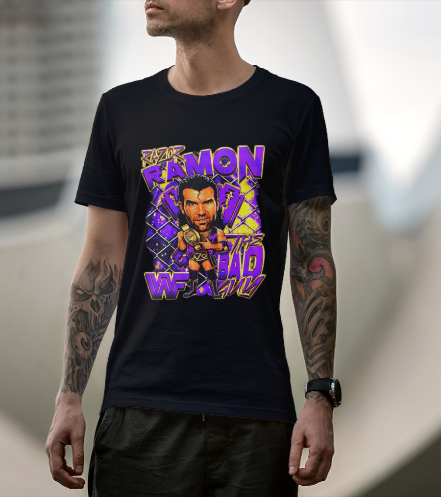 Razor Ramon WWF The Bad Guy Wrestling Champion 90s T-Shirt
