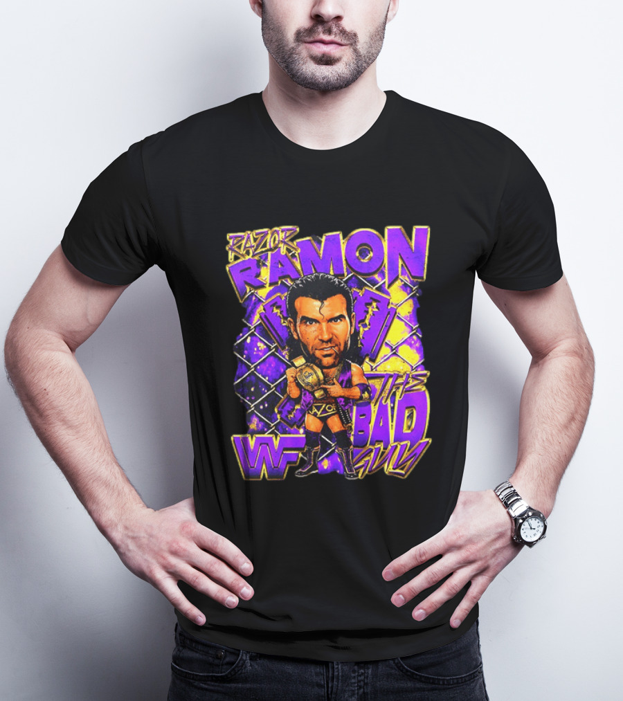 Razor Ramon WWF The Bad Guy Wrestling Champion 90s T-Shirt