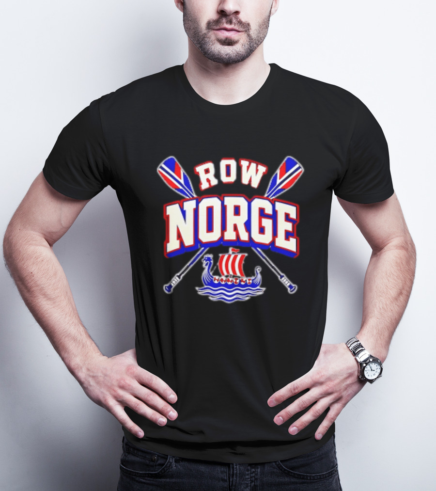 Row Norge Norway Viking Oars And Ship T-Shirt