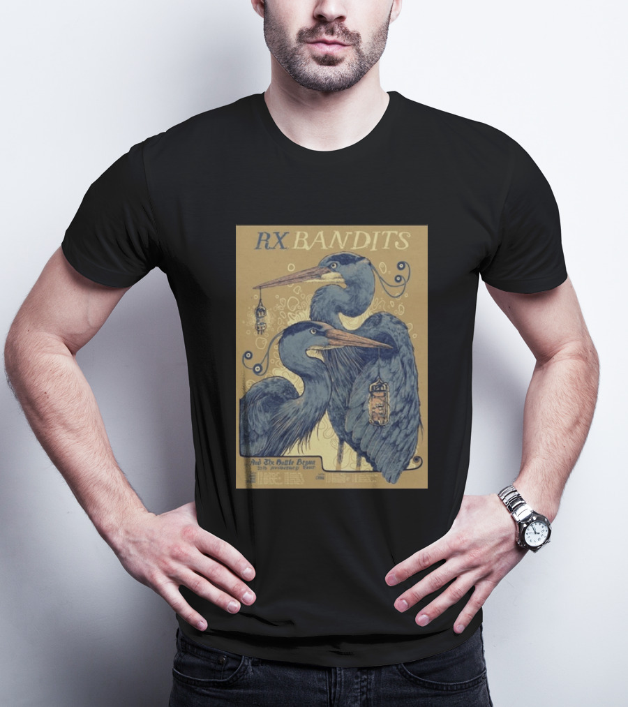 RX Bandits And The Battle Begun 20th Anniversary Tour 2026 Blue Heron T-Shirt