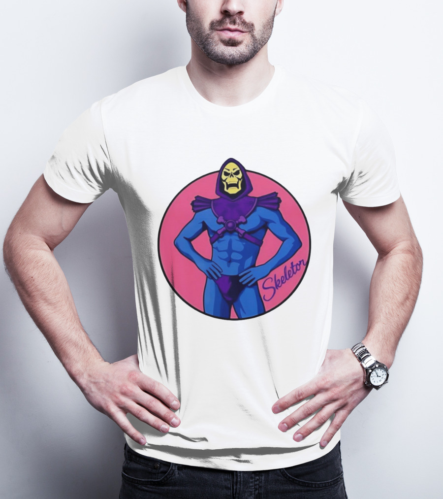 Skeletor Powerful Stance Pink T-Shirt