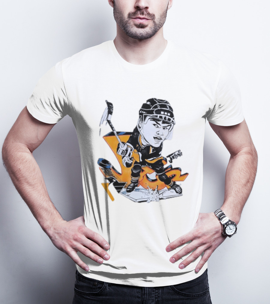 Jaromir Jagr Animated Pittsburgh Penguins Hockey Stick Action T-Shirt