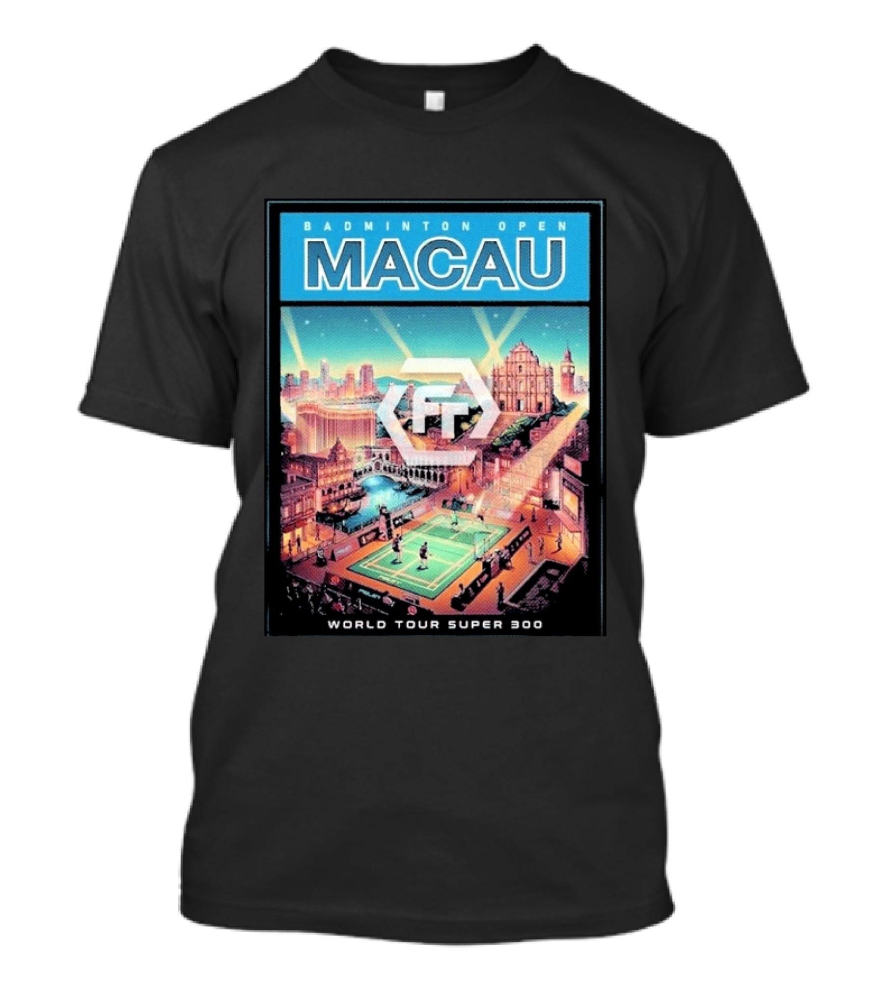 Badminton Open Macau 2026 World Tour Super 300 Cityscape Scene T-Shirt