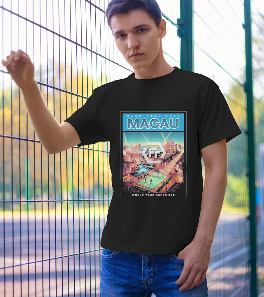 Badminton Open Macau 2026 World Tour Super 300 Cityscape Scene T-Shirt