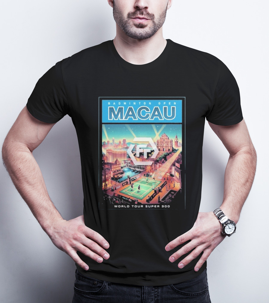 Badminton Open Macau 2026 World Tour Super 300 Cityscape Scene T-Shirt