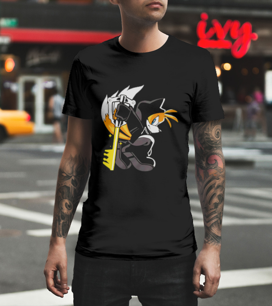 GoblinTengu Yellow Black Hooded Cat Keyblade Warrior T-Shirt