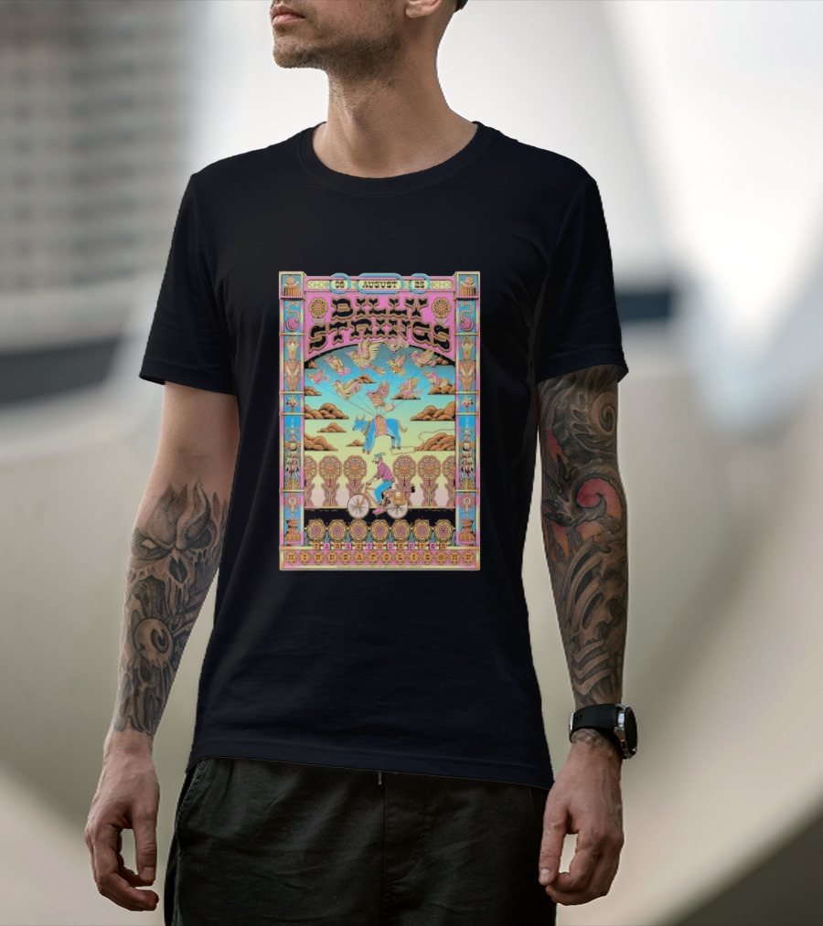 Billy Strings August 9 25 Minneapolis MN Psychedelic Style Birds Bicycle Rider T-Shirt