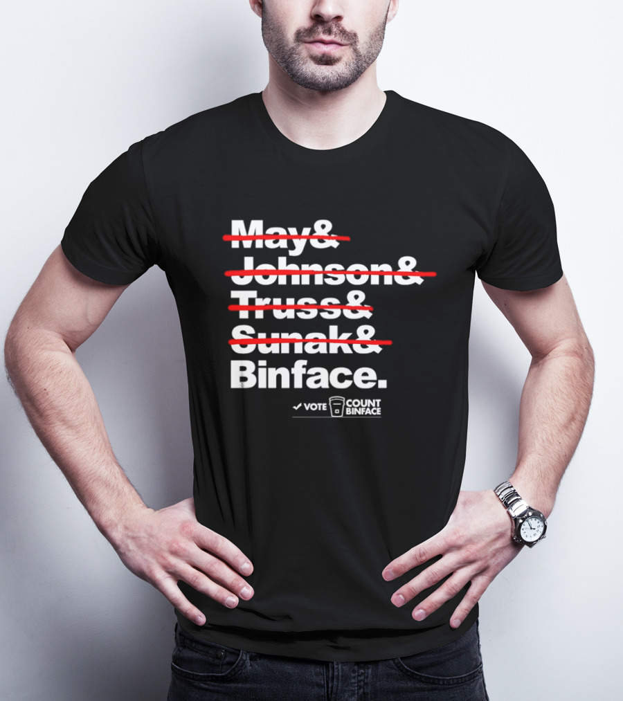 Vote Count Binface May Johnson Truss Sunak Binface Clacton 2026 T-Shirt