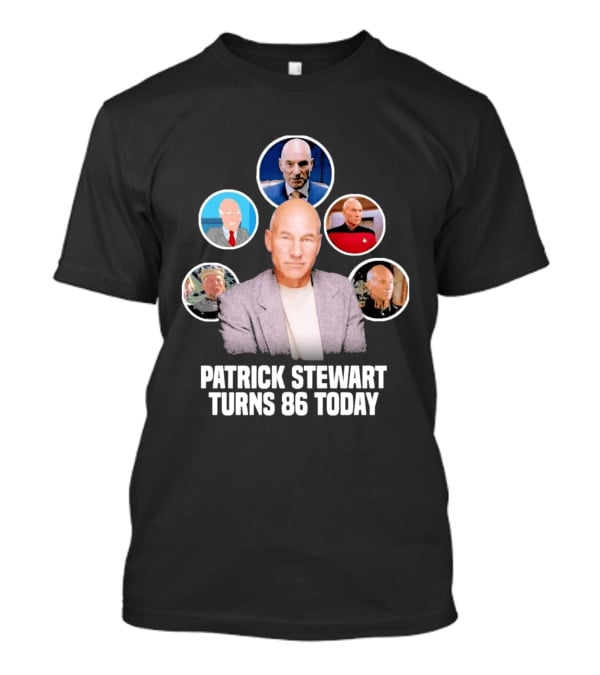 Patrick Stewart Turns 86 Today Iconic Roles Celebration Image T-Shirt