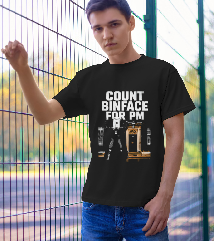Count Binface For PM With Iconic British Doorway T-Shirt
