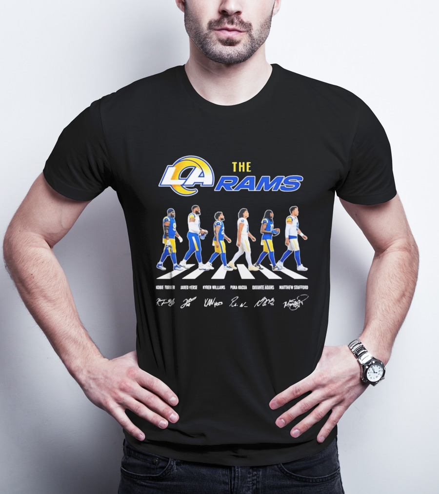 Kobie Turner Jared Verse Kyren Williams Puka Nacua Davante Adams Matthew Stafford The Rams Abbey Road NFL Players T-Shirt